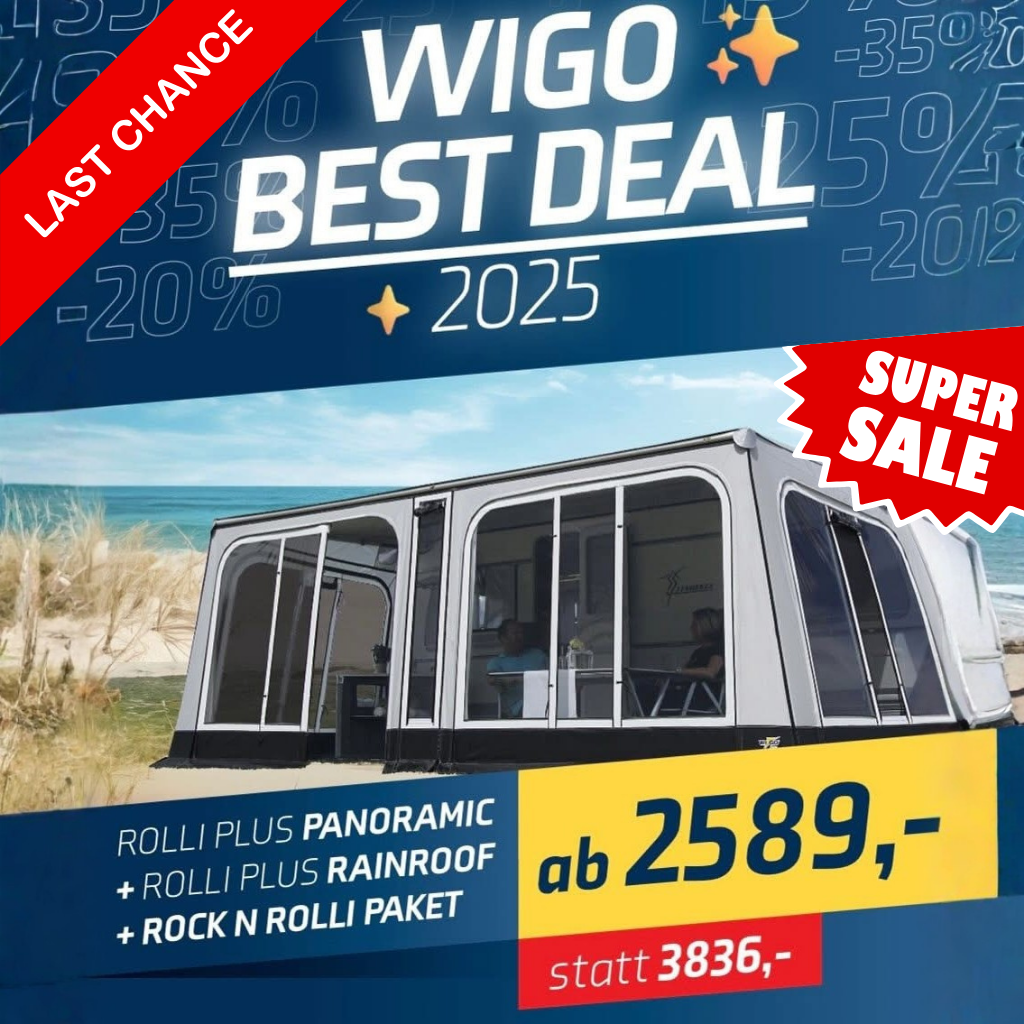 WIGO Rolli Plus Panoramic – Best Deal 2025 Vorzelt – Campiworld Shop